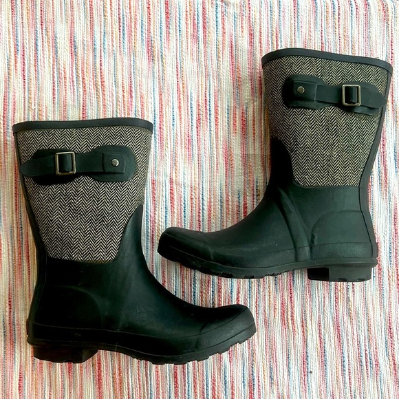 chooka | Shoes | Chooka Classic Midcalf Racer Herringbone Black Rubber ...